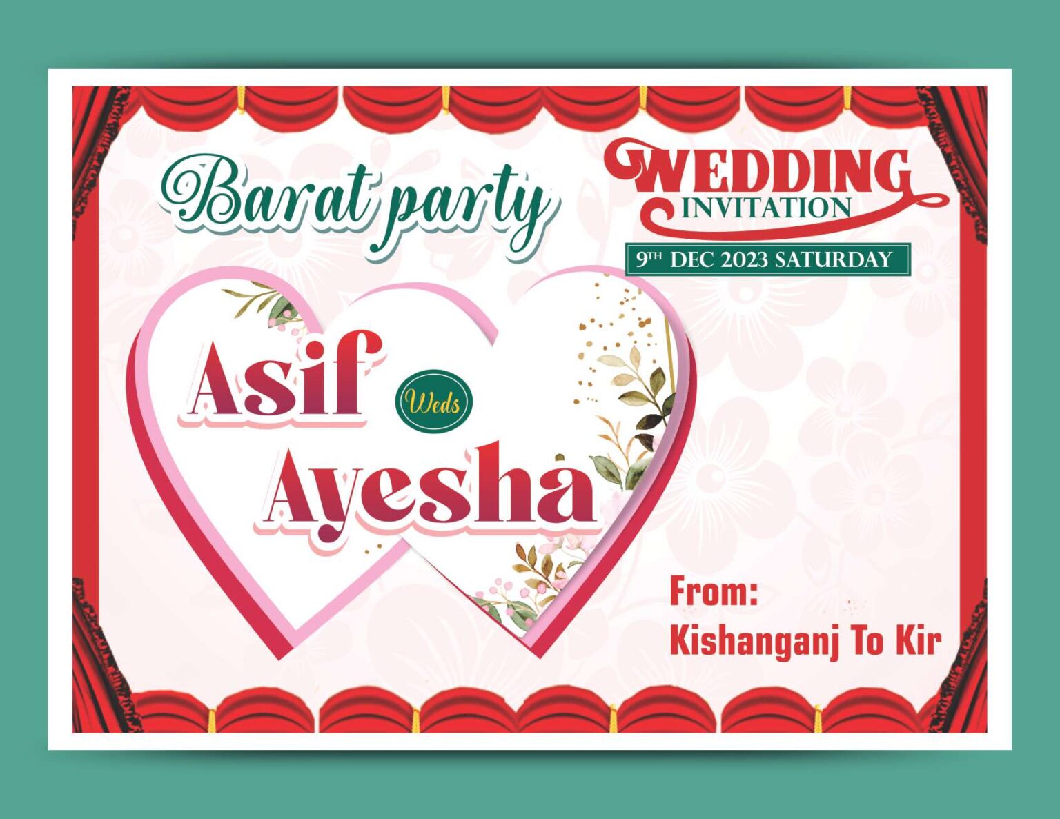 Muslim Indian Wedding Barat Car Poster Template Single Colour Muslim ...