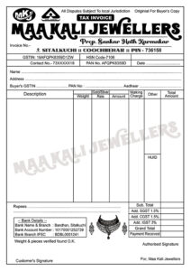 Jewellery Jewellers Hallmark Gems Citi Gold Shop GST Bill Book Design ...