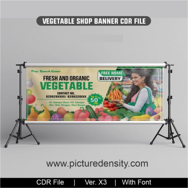 Vegetable Shop Banner CDR File » Picturedensity