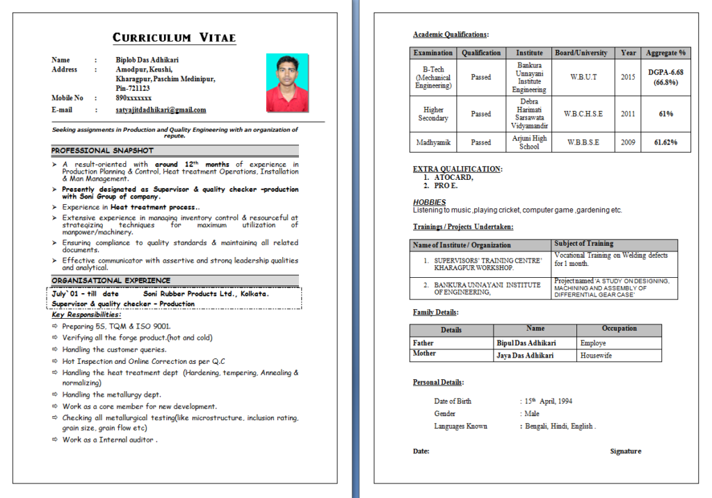 CV Form » Picturedensity