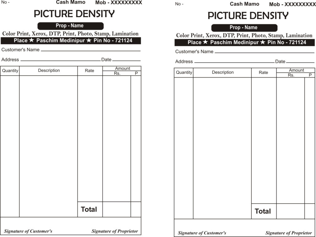 Xerox Shop Bill Book Matter » Picturedensity