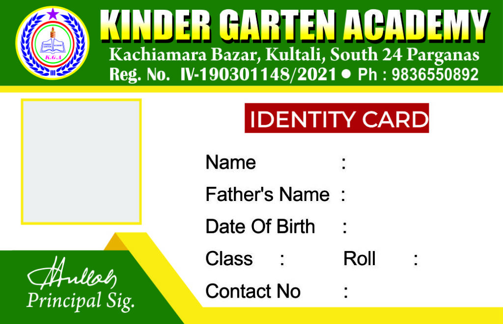 K.G School Id Card Design_CDR » Picturedensity