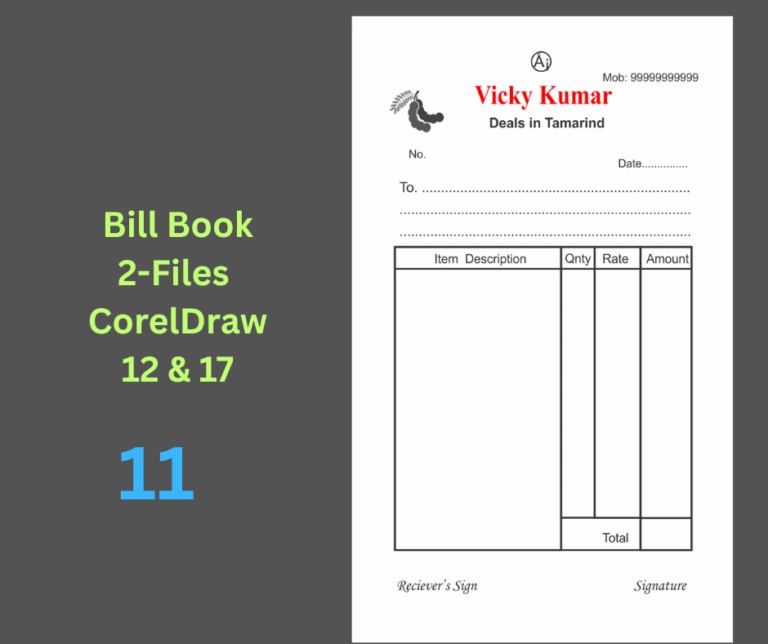 Tamarind Shop Bill Book-11 CDR File » Picturedensity