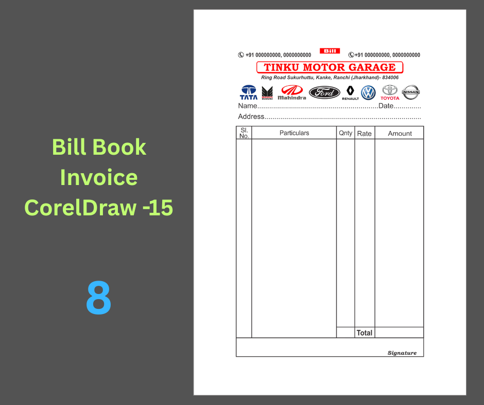 Motor Garage / Service Center Bill Book-8 » Picturedensity