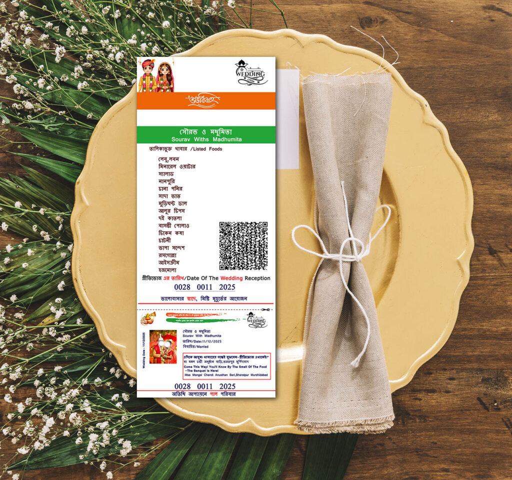 Aadhar Card Style Wedding Bengali Menu Card PSD_ON » Picturedensity